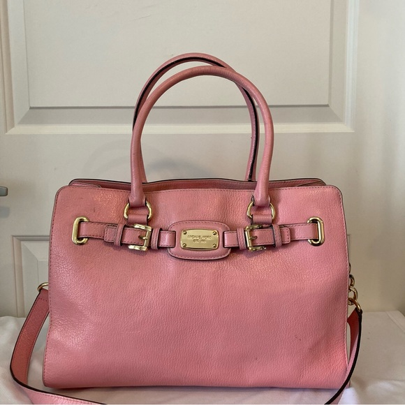 Michael Kors | Bags | Rare Michael Kors Pink Hamilton Satchel Tote ...